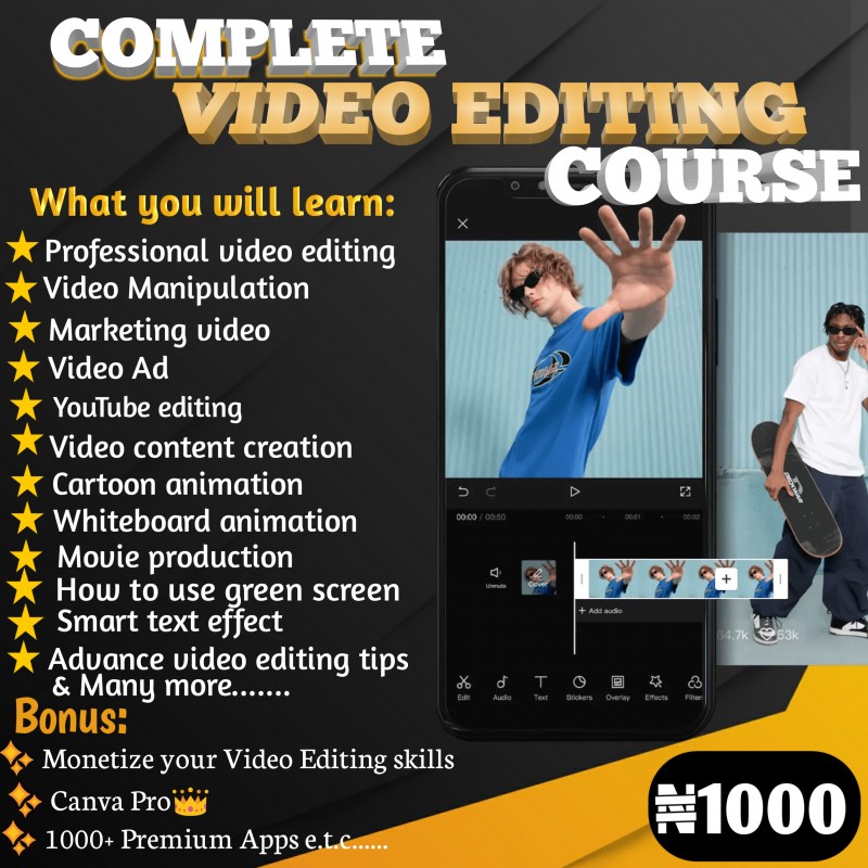Buy VIDEO EDITING MASTERY COURSE by A.I Digital Store on Selar