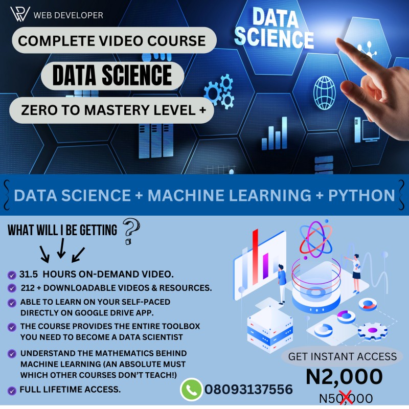 Buy Complete Video Course On Data Science by Web developer on Selar