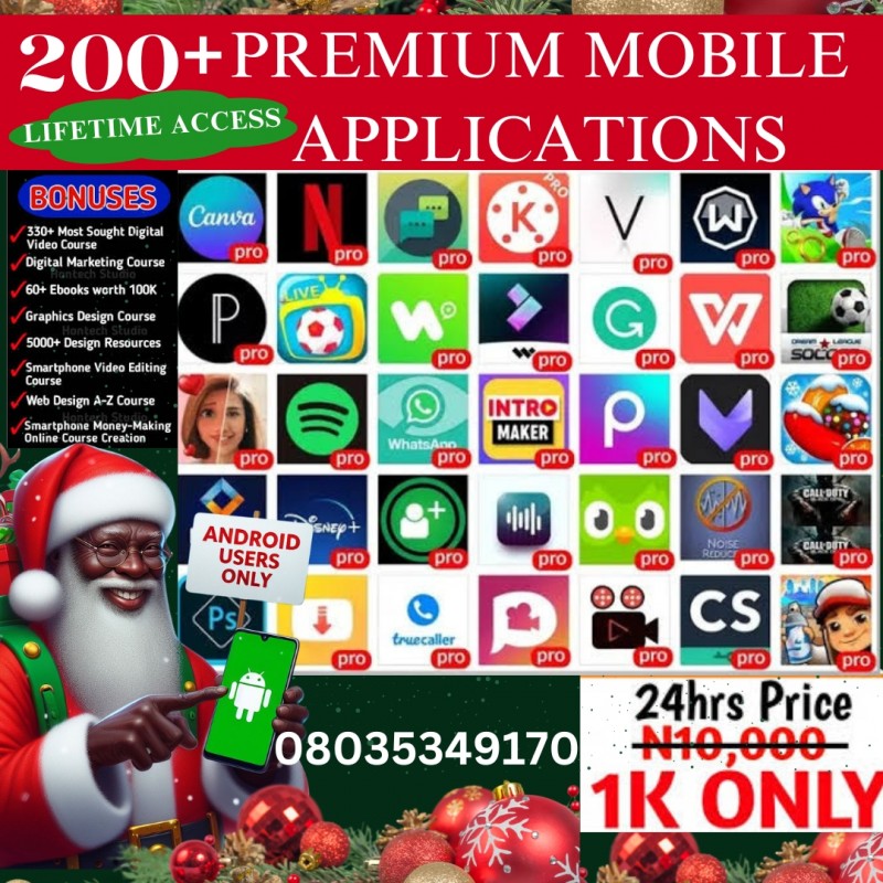 Buy 200 + PREMIUM APPS by Abraham Godwin on Selar