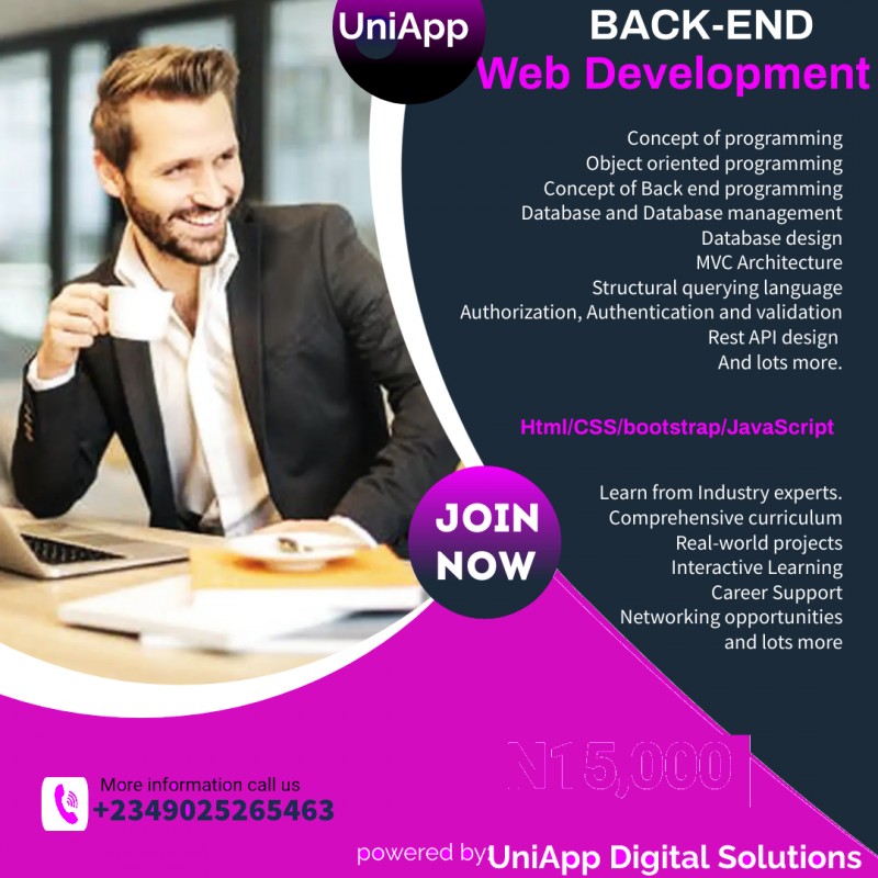 Buy Back-end web development by UniApp Digital Solutions on Selar