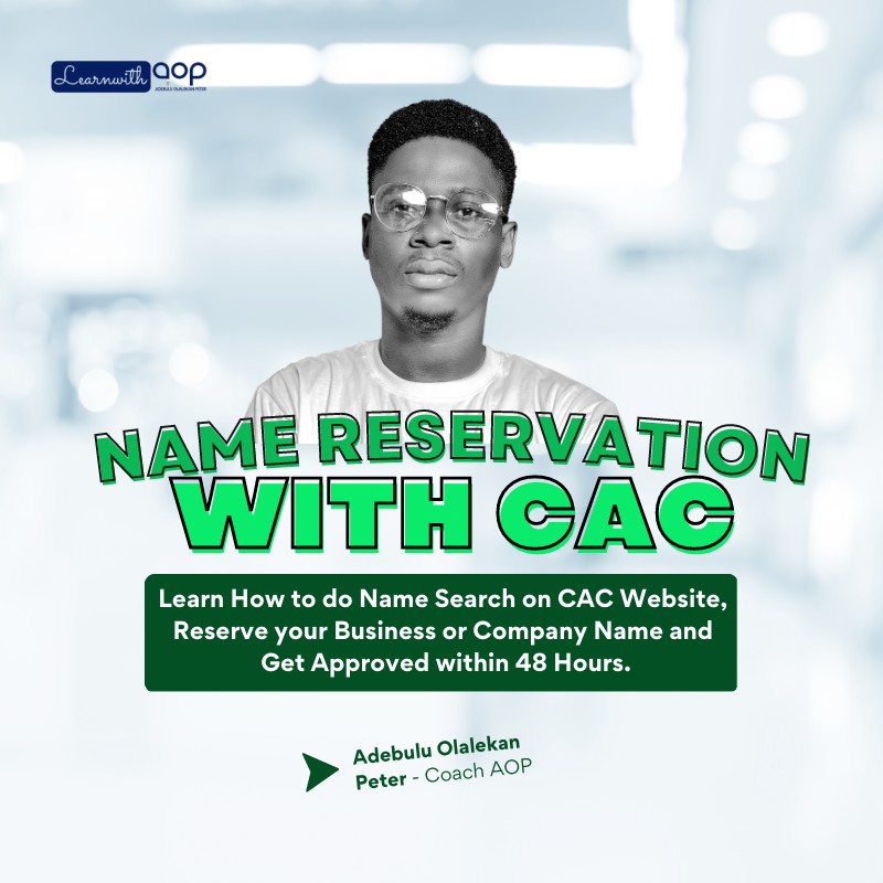 Get Name Reservation with CAC by Adebulu Olalekan Peter on Selar