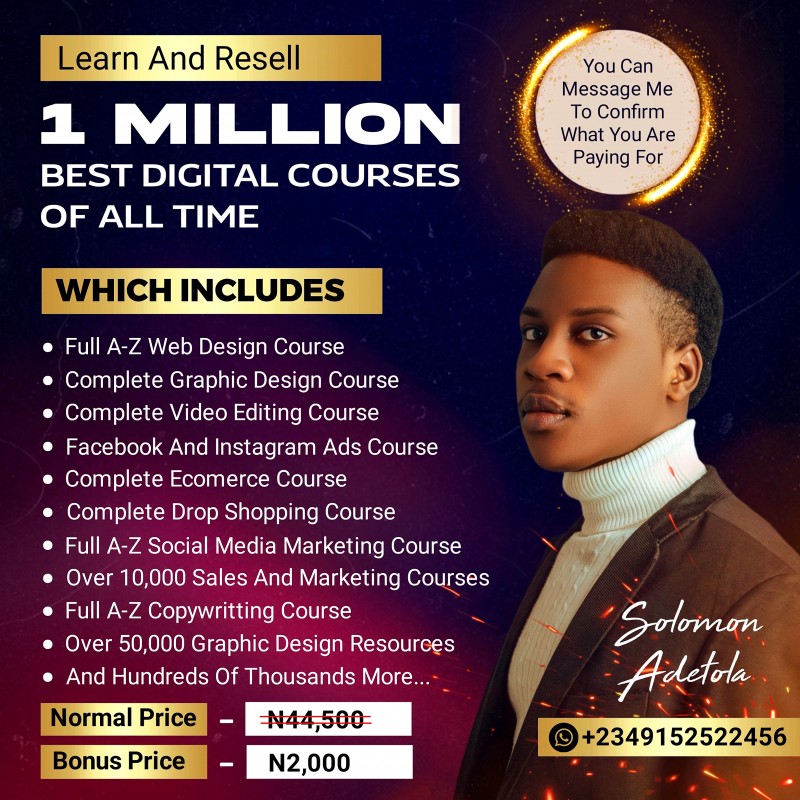 Buy BEST 1 MILLION DIGITAL COURSES. by Solkings on Selar