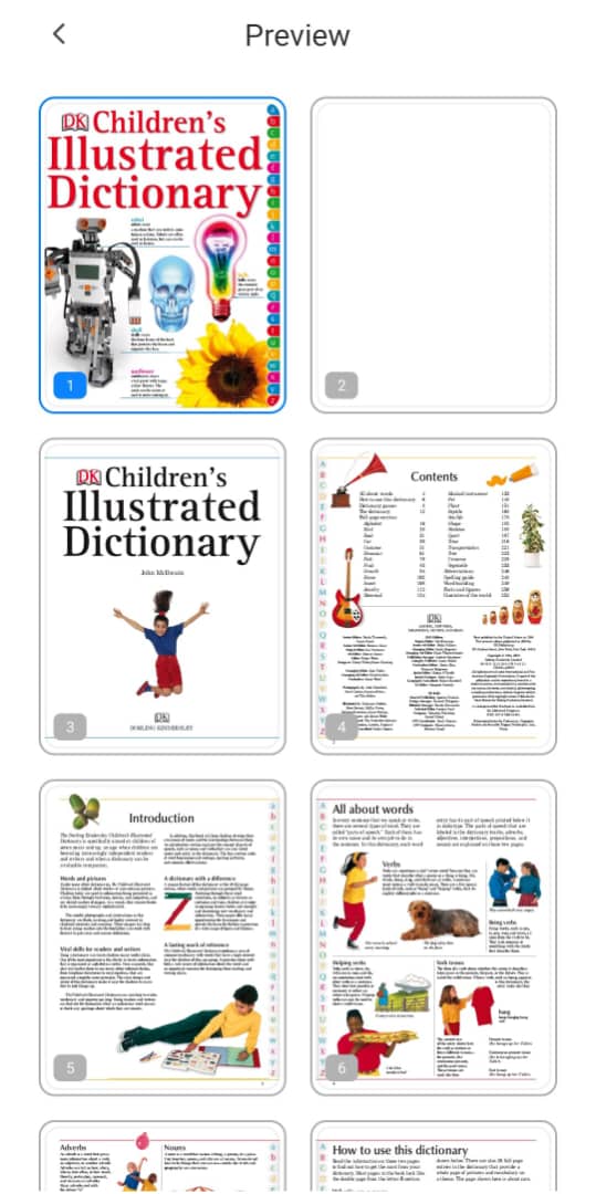 Childrens Dictionary Page