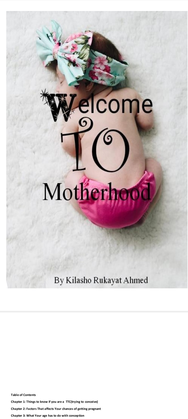 Buy Welcome To Motherhood By Kilasho Adebukola Rukayat On Selar