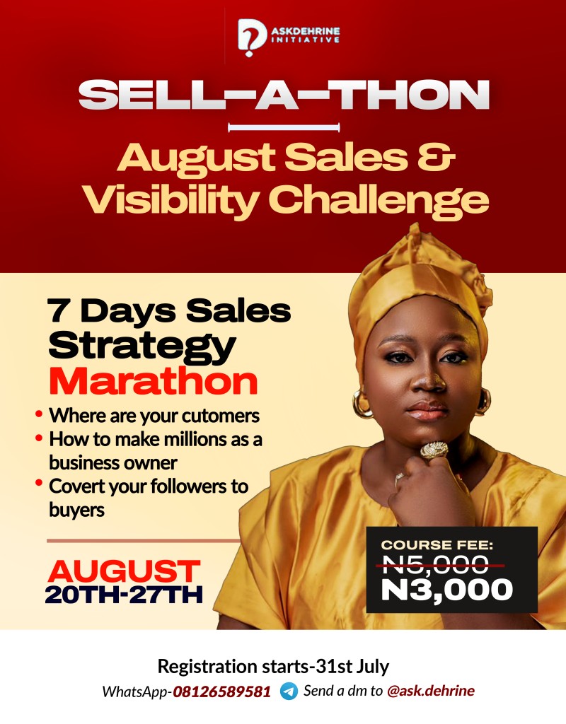 Buy AUGUST SALES CHALLENGE by SHONIBARE ADERINSOLA on Selar