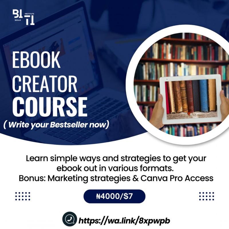 Buy E-book Creator Course (Write Your Bestseller Now) by BITI SKILLS INSTITUTE on Selar