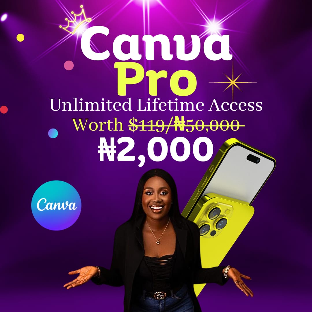 Buy CANVA PRO lifetime access by Abolaji balkis on Selar