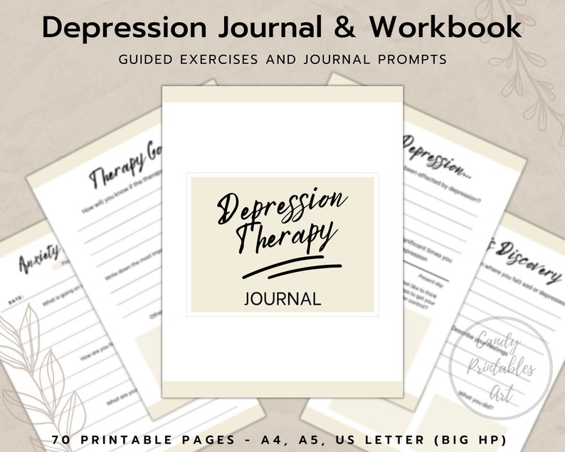 Buy Depression Therapy Journal For Mental Health with Mood Tracker and ...