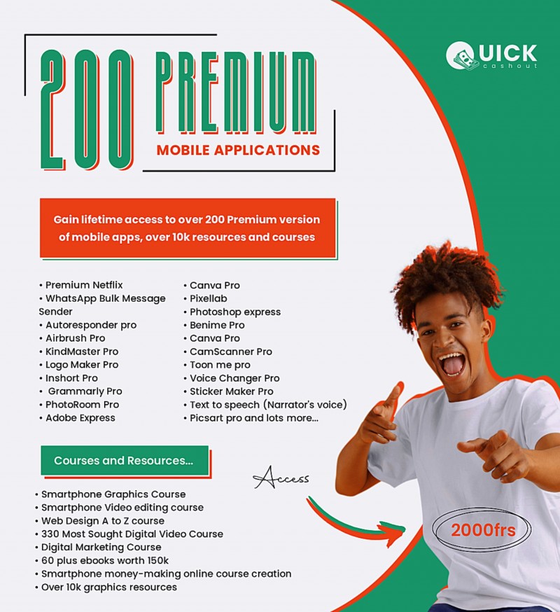 Buy 200+ Premium Apps by Quick Cashout on Selar