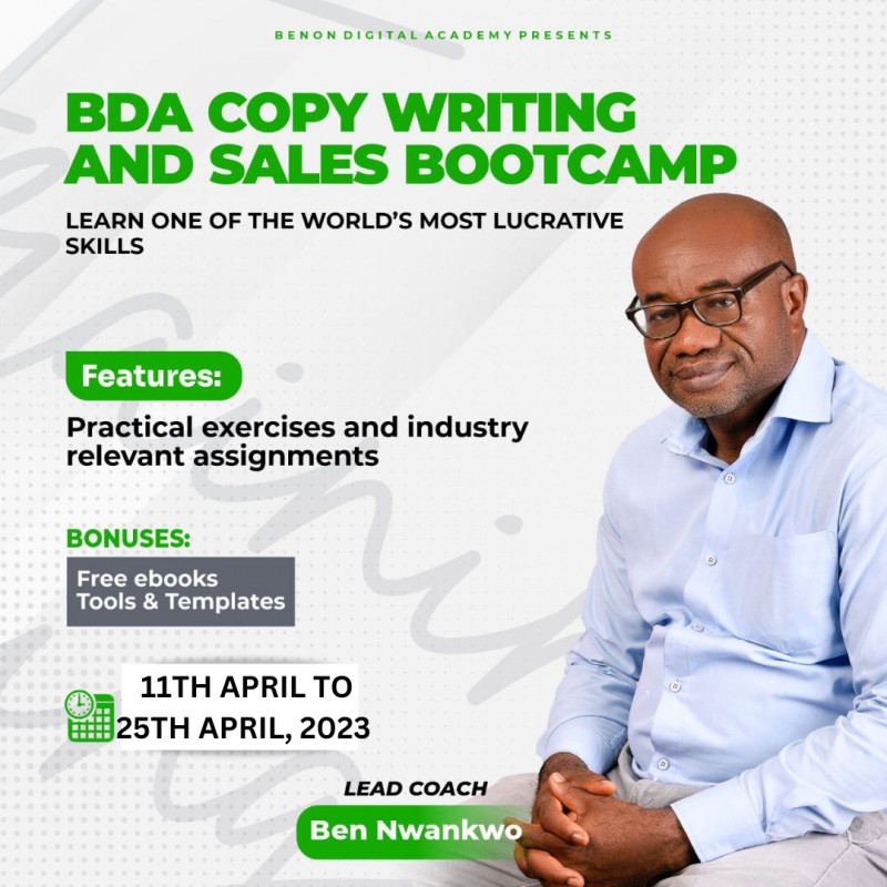 Buy BDA Basic Copywriting And sales Bootcamp by Benjamin Nwankwo on Selar