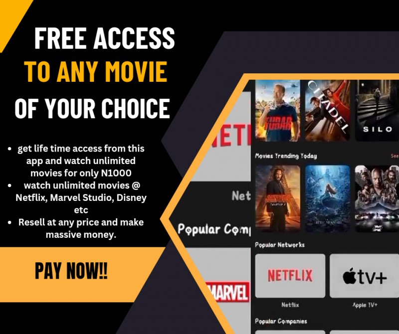 Buy FREE ACCESS TO ANY MOVIE OF YOUR CHOICE. by BibyDigitals on Selar