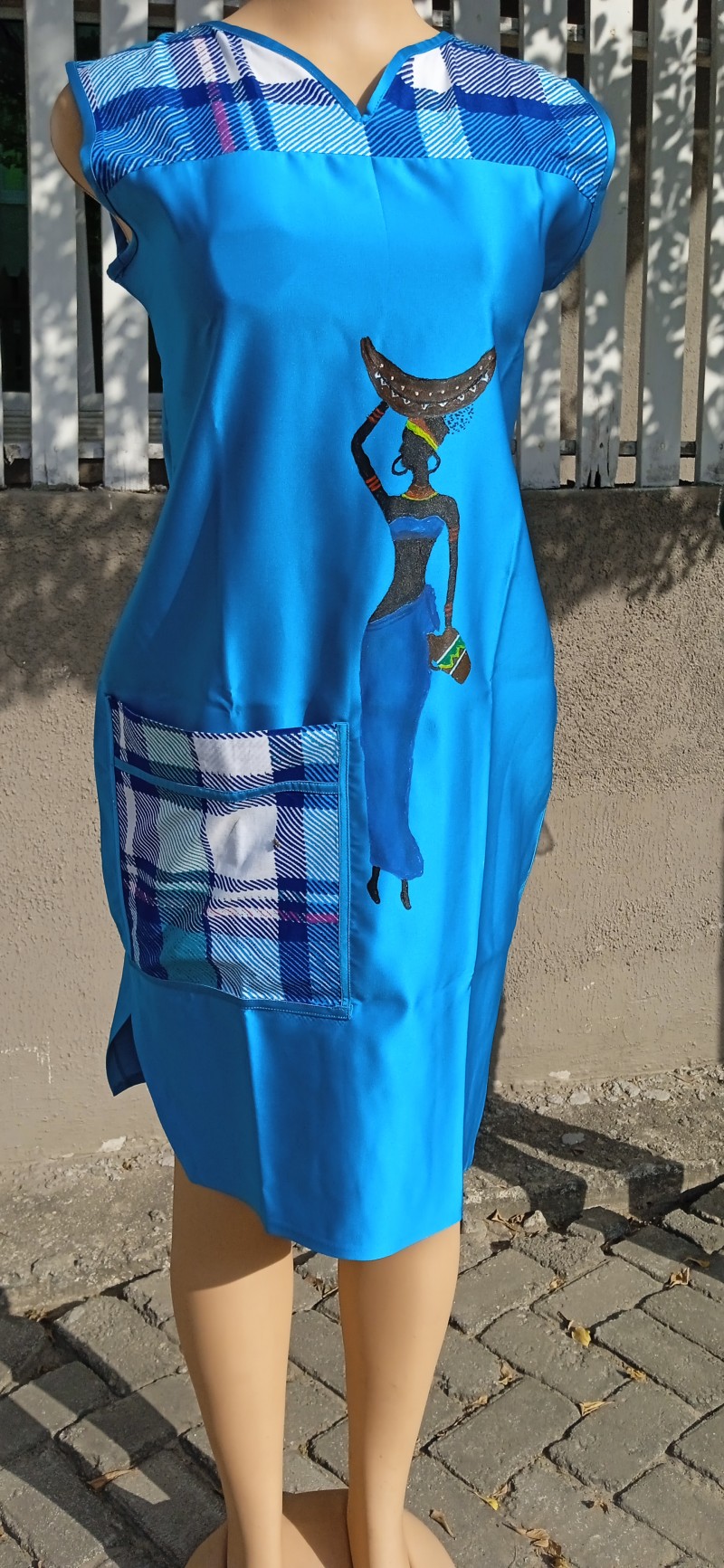 Buy Ankara combination style with hand painted African art by Blessing ...