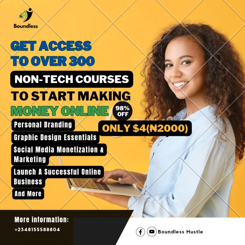 Buy Non-Tech Online Money Making Courses by Boundless Hustle on Selar