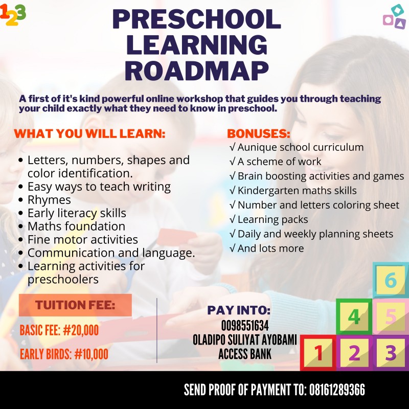 Buy Preschool Learning Roadmap by Suliyat Oladipo on Selar