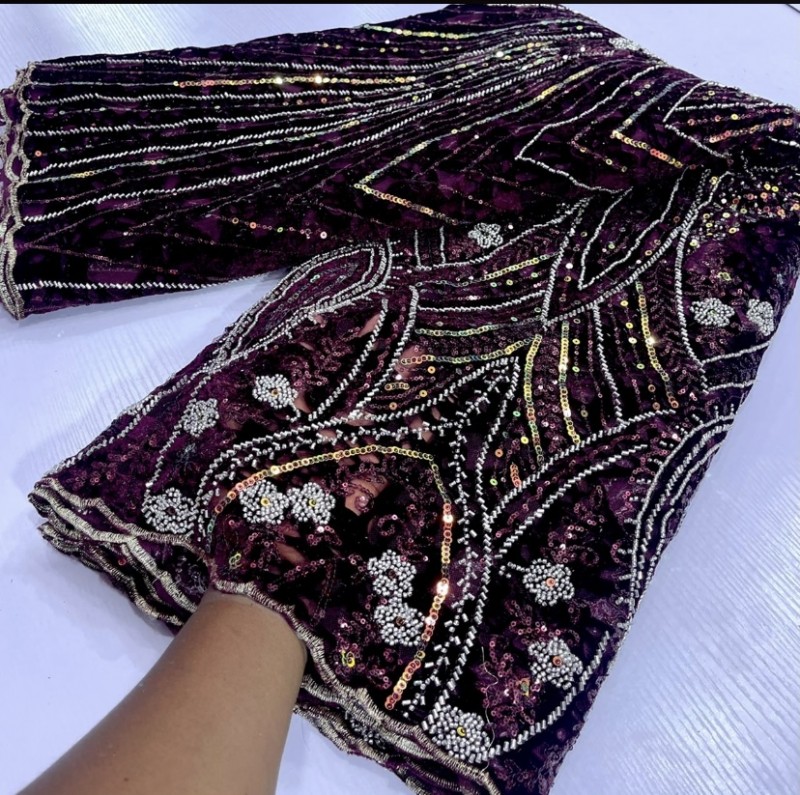 Buy Beaded sequence lace by Oluwabusola Catherine on Selar