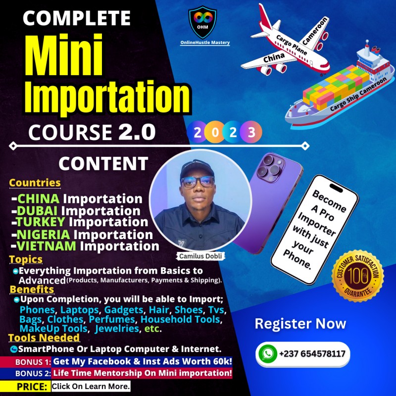 Buy COMPLETE Mini Importation Course v2.0 by OnlineHustle Mastery on Selar