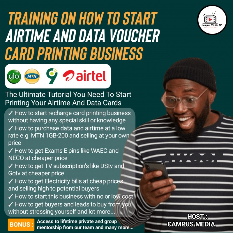 Buy AIRTIME AND DATA VOUCHER CARD PRINTING FULL COURSE by Digital ...