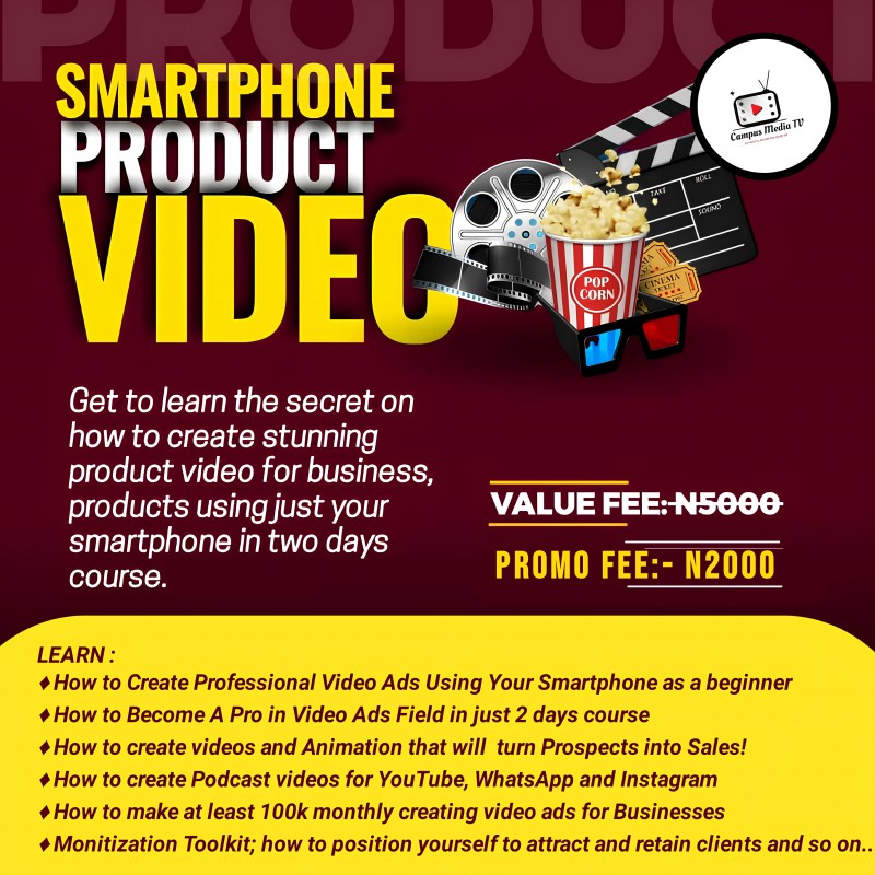 Buy PRODUCTS VIDEOGRAPHY WITH SMARTPHONE by Digital Skills Academy on Selar