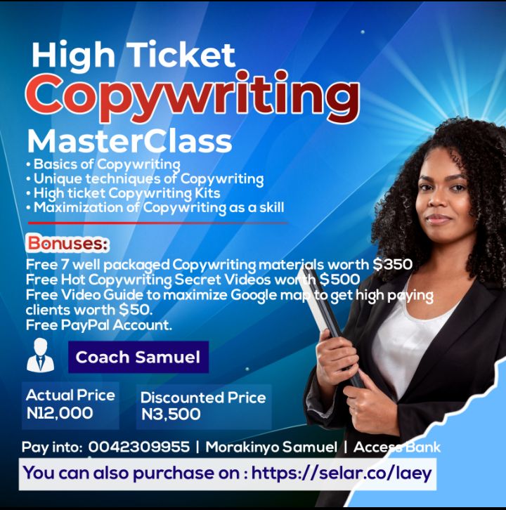 Buy High Ticket Copywriting Masterclass by Coach Samuel on Selar