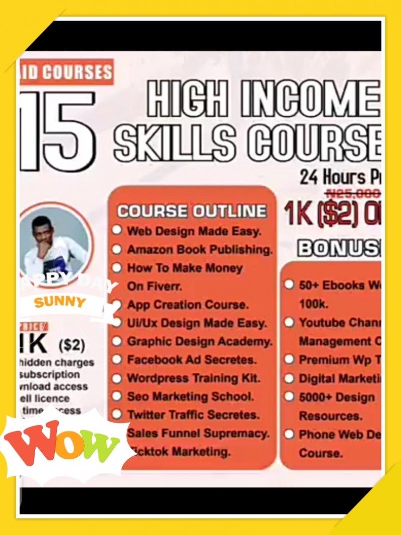 Buy 15 High income skill courses plus bonuses for just 5000 Naira by ...