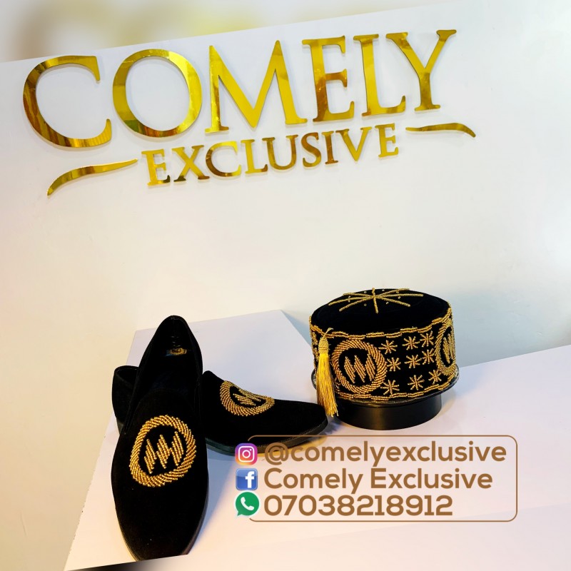 Buy Beaded shoe and Cap by Comely Exclusive on Selar