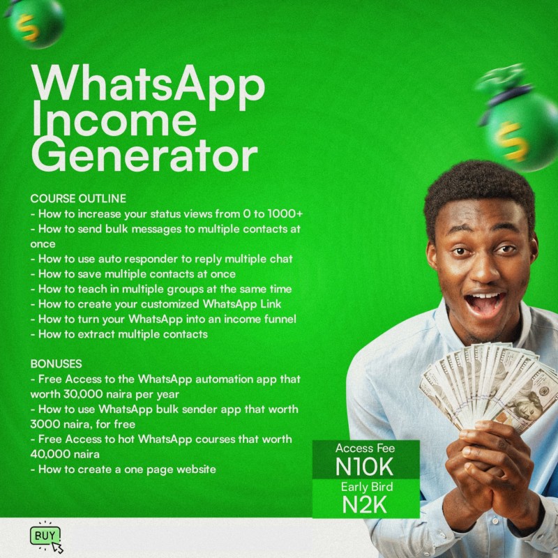 Buy WHATSAPP INCOME GENERATOR 🚀 by Course concept on Selar