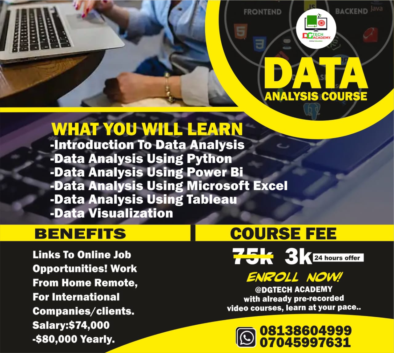 Buy Data Analysis Course by Dgtech Academy. on Selar
