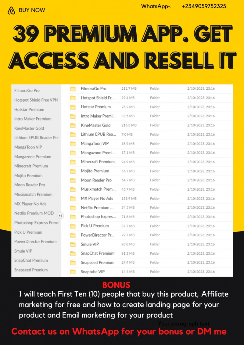 Buy Best 39 Premium App and paid apps for Android by Israel Dami on Selar