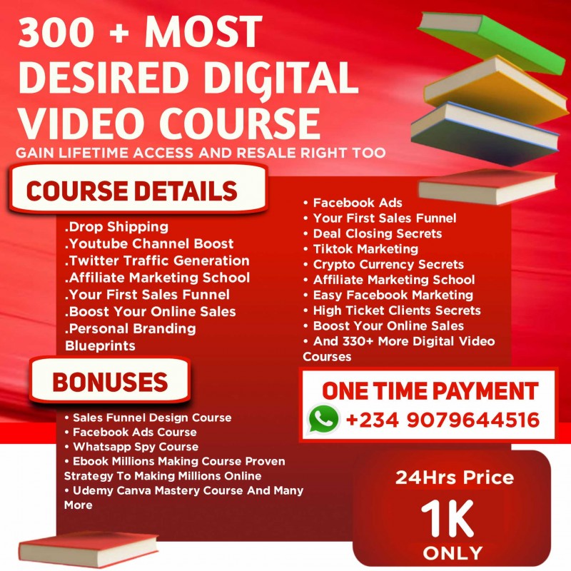 Buy 300+ Most Desired Digital Video Course by Olayinka Israel Oluwadamilare on Selar