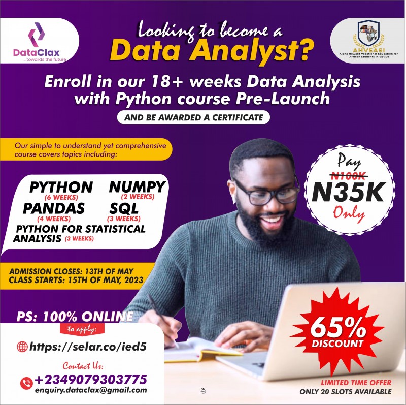 Buy Data Analysis with Python (Pre-Launch) by DataClax on Selar
