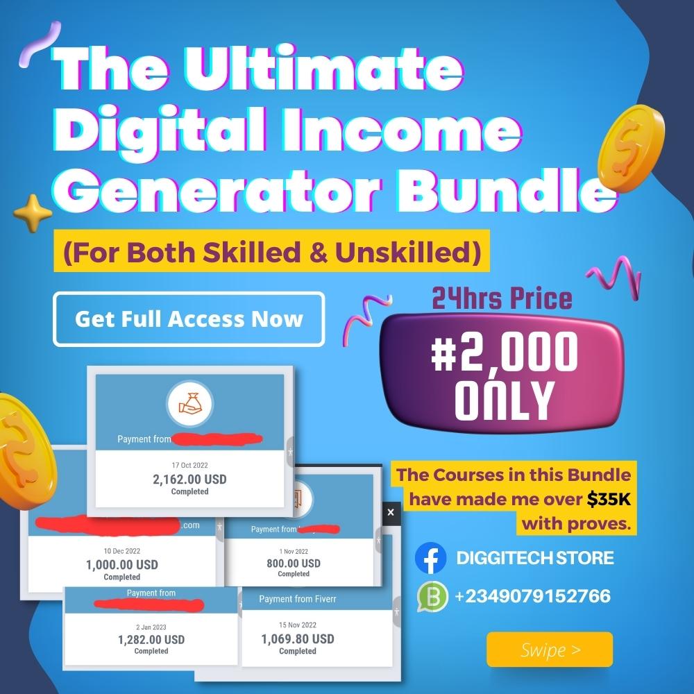Buy The Ultimate Digital Income Generator Bundle (For both Skilled and ...