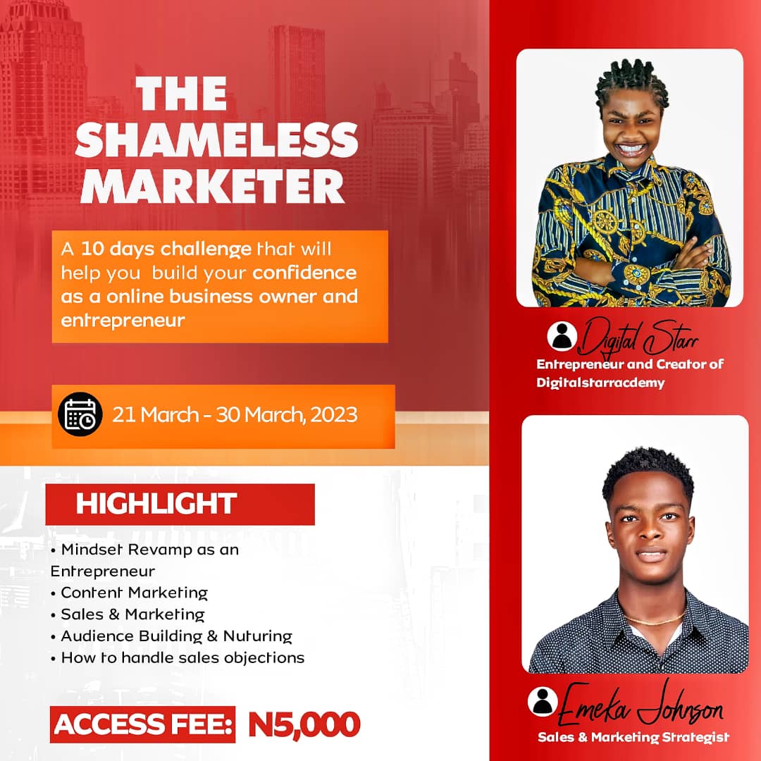 Buy THE SHAMELESS MARKETER by DigitalStarracademy on Selar