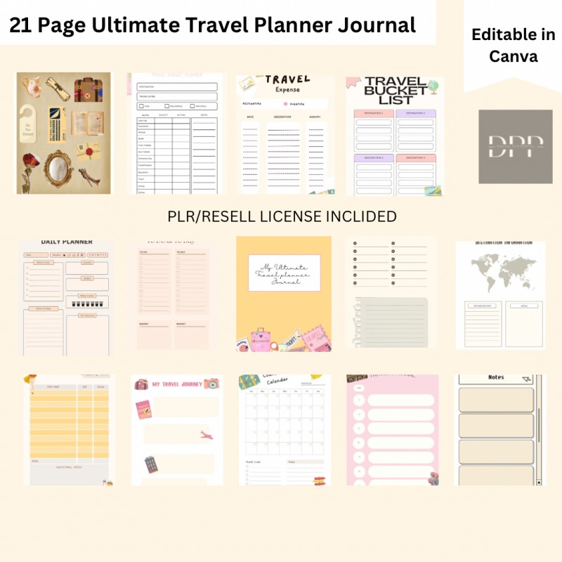 Buy PLR My Ultimate Travel Planner Journal by Digitalplrportal on Selar