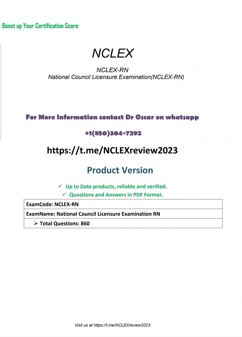 Buy NCLEX RN past questions by Oscar Hamilton on Selar