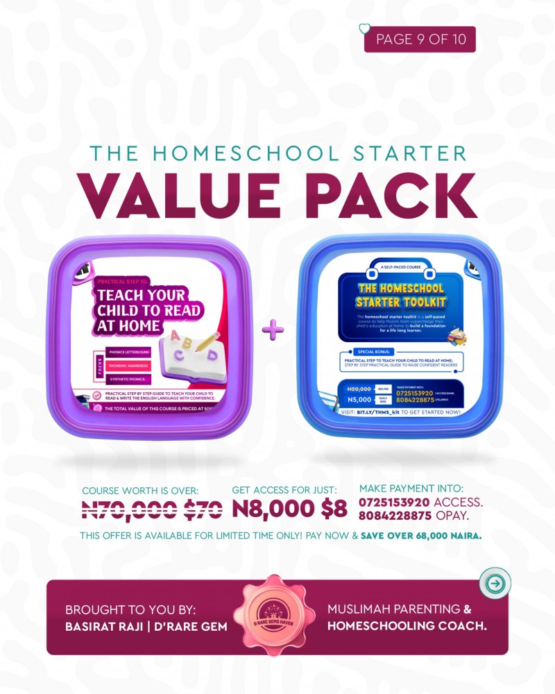 Buy The homeschool starter value pack by Basirat Raji on Selar