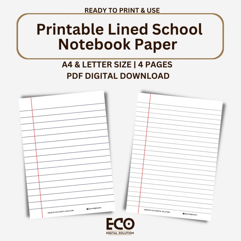 Buy Lined School Notebook Paper by ECO DIGITAL SOLUTION on Selar