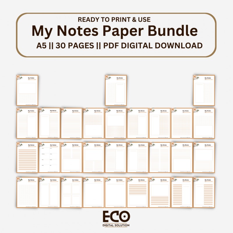 Buy MY NOTES PAPER BUNDLE A5 by EKA CATHERINE OCHAYI on Selar
