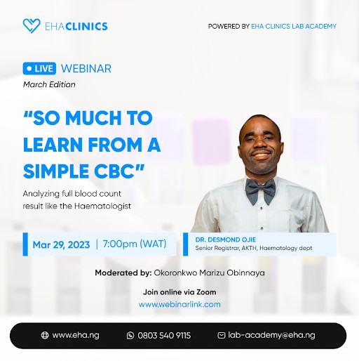 Buy March Webinar- So much to Learn from A Simple CBC by EHA Clinics ...