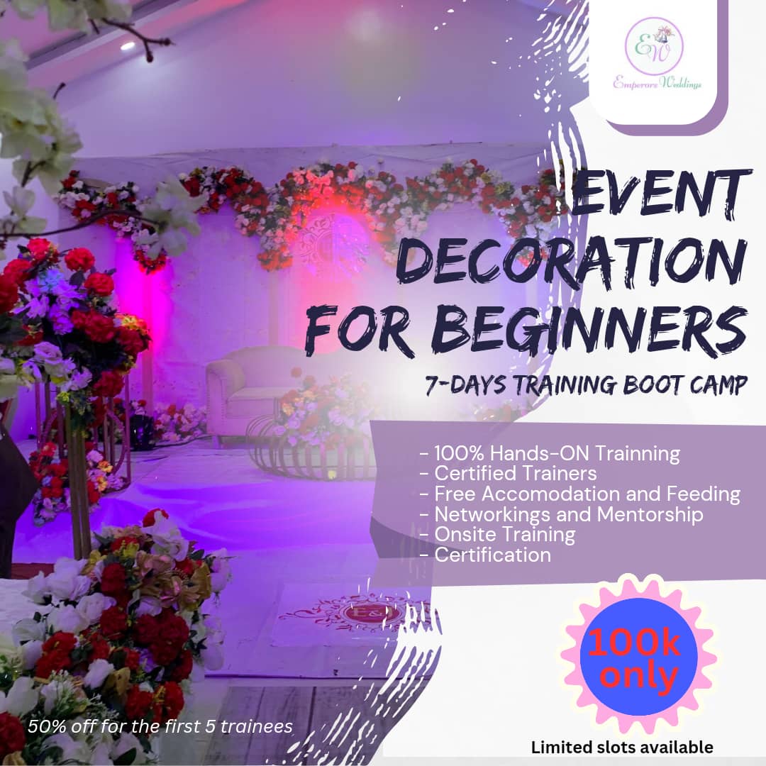 Buy 7 Days Event Decoration and Styling Bootcamp by Edikan Akpan on Selar