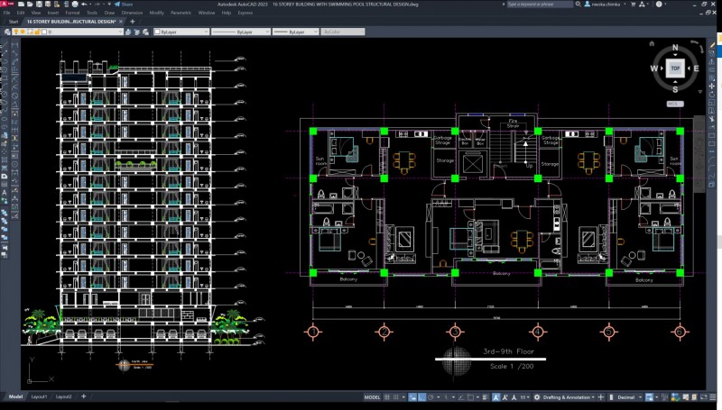 Buy 16 Storey Building Plan CAD File by Ekidel-Design on Selar