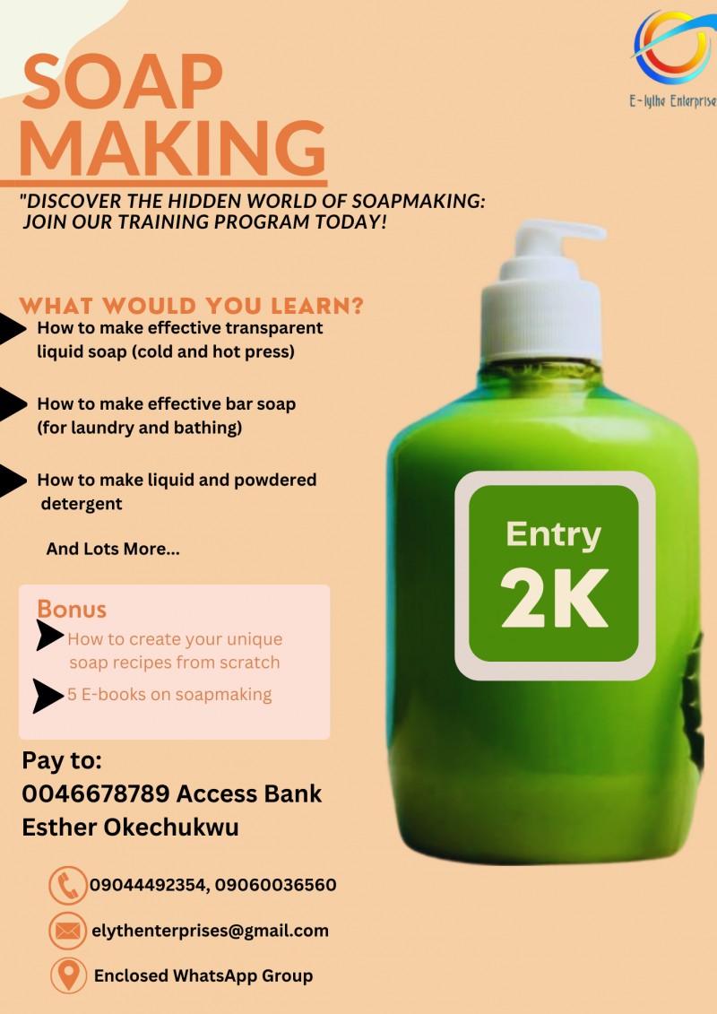 Buy Soapmaking Training Masterclass by Esther Okechukwu on Selar