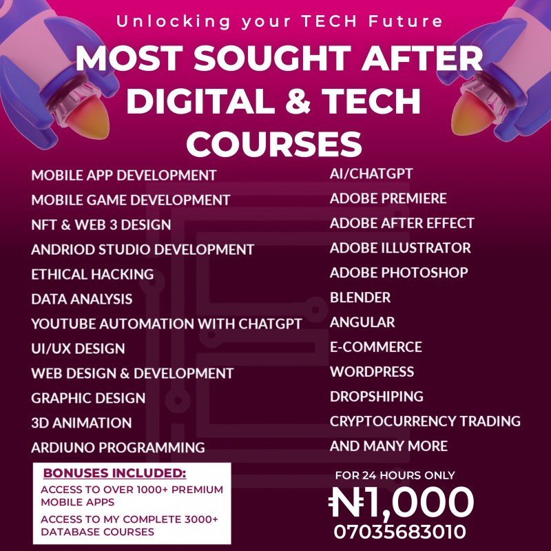 Buy MOST SOUGHT AFTER DIGITAL & TECH COURSES by Everything Tech on Selar