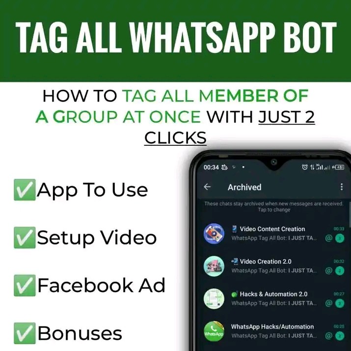 Buy WhatsApp Group Tag all Bot by Excel Digital Hub on Selar