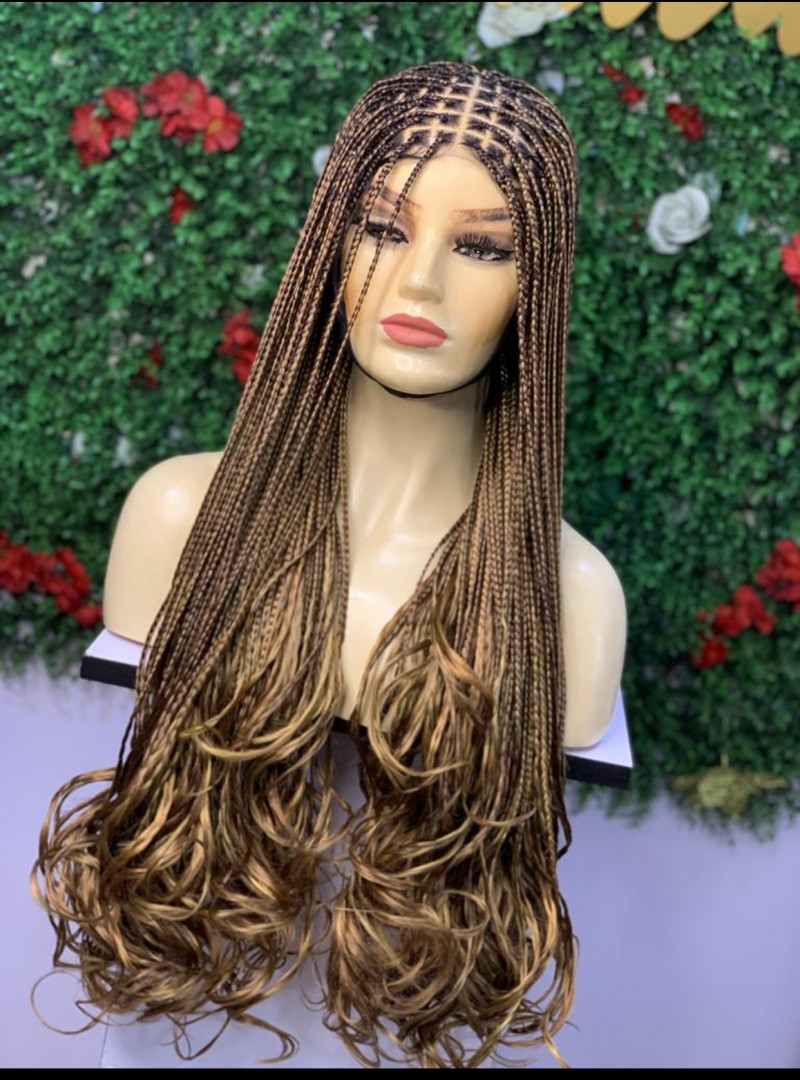Buy Braided wig/frontal wig/braided short wig/knotless braided wig/braided wig for women/frontal ...