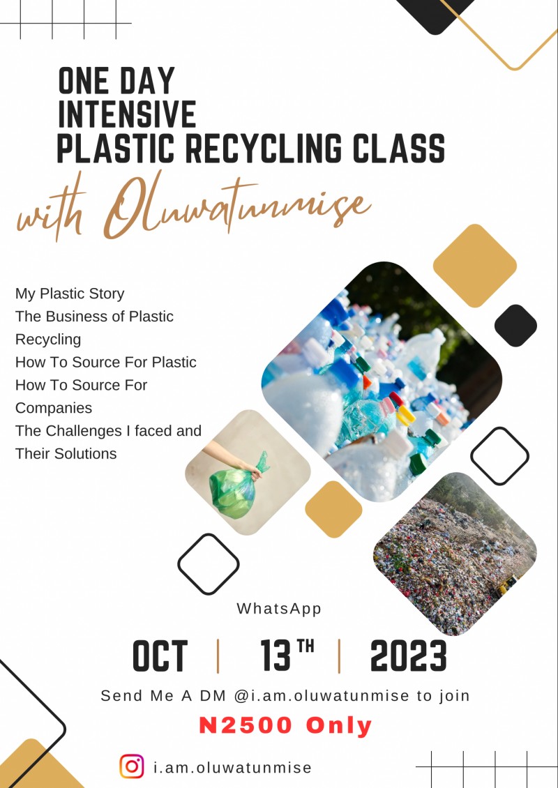 Buy One Day Intensive Plastic Recycling Class by Frames&Scrolls on Selar.co