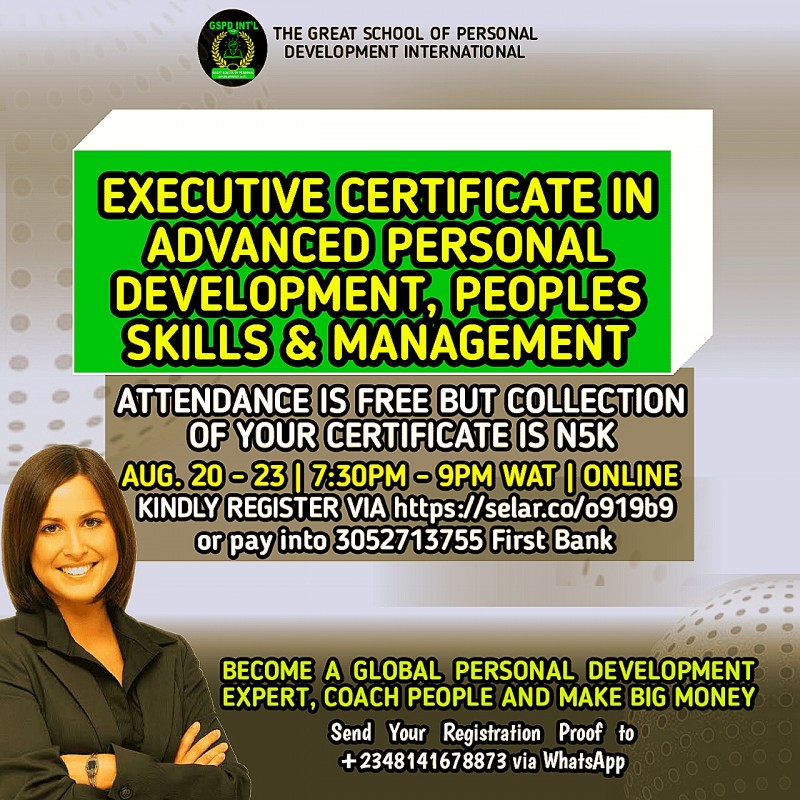 Buy EXECUTIVE CERTIFICATE IN ADVANCED PERSONAL DEVELOPMENT, PEOPLES ...