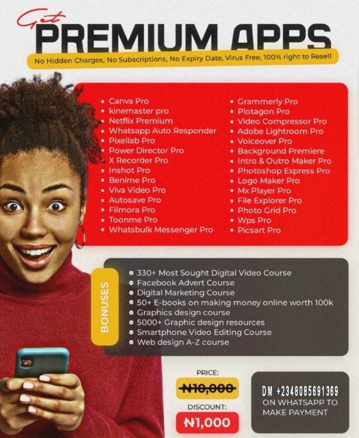 Buy OVER 200 PREMIUM APPS PLUS 330+ ONLINE COURSES (INSANE OFFERS) by Mayowa Peace O. on Selar