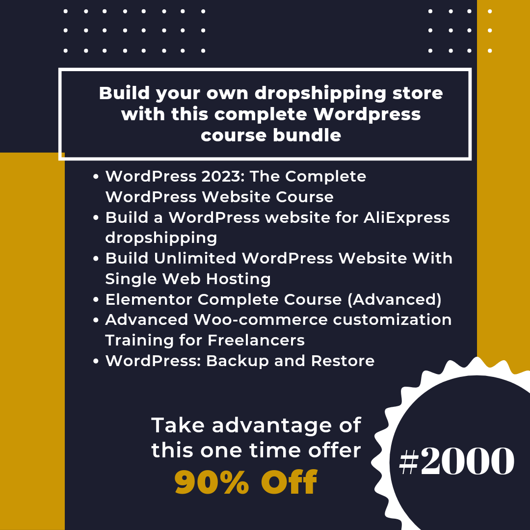 Buy The Ultimate WordPress & Dropshipping Course Bundle by Get Set Sell on Selar