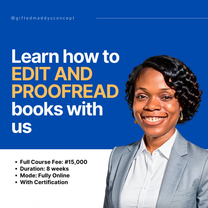 Buy EDITING AND PROOF-READING (FULL COURSE) by Gift Mademia on Selar