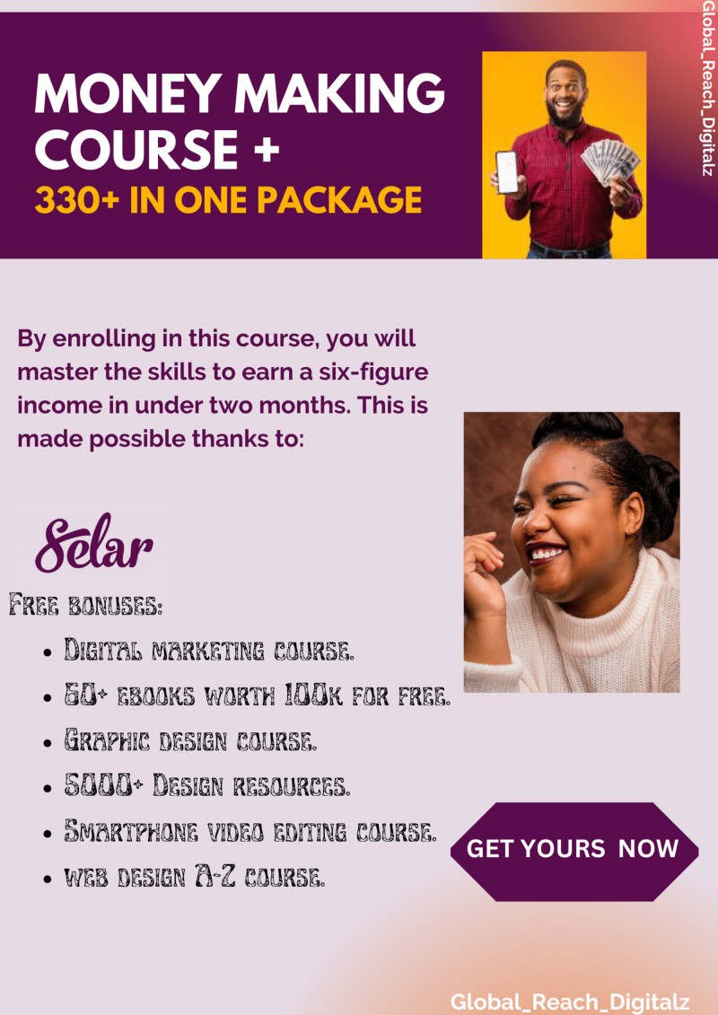 Buy Money Making course+330 in one package by Global Reach Digitalz on ...